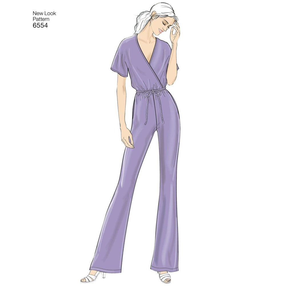 Pattern - NEW LOOK - 6554 - Misses’ Knit Jumpsuit and Dresses – Super ...