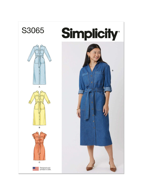 Pattern - Simplicity - S3065 - Misses’ and Women’s Dresses with Tie Be ...